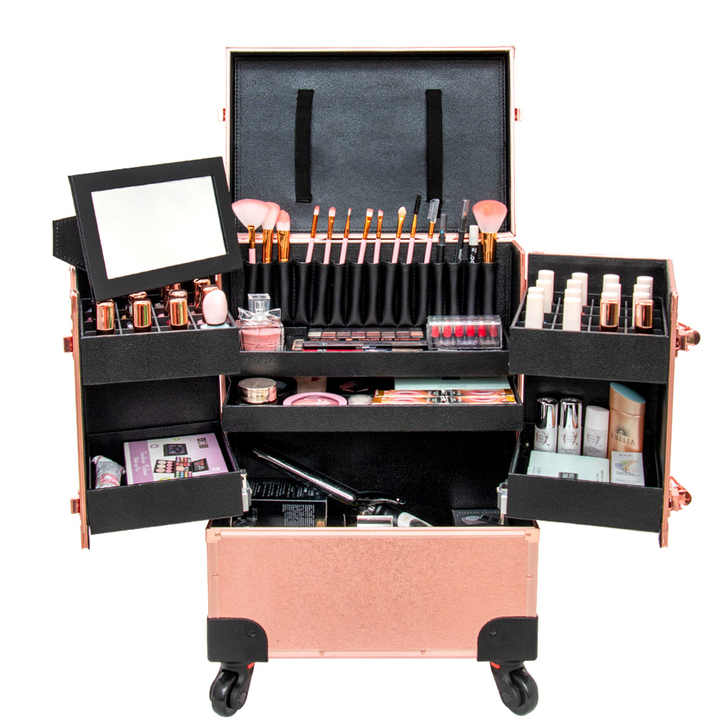 Custom Portable Nail Trolley Case Big Trolley Salon Rolling Travel Case ...