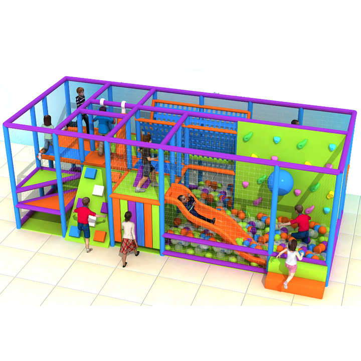 Indoor Children's Play Area with Single Plank Bridge, Slide, Trampoline ...