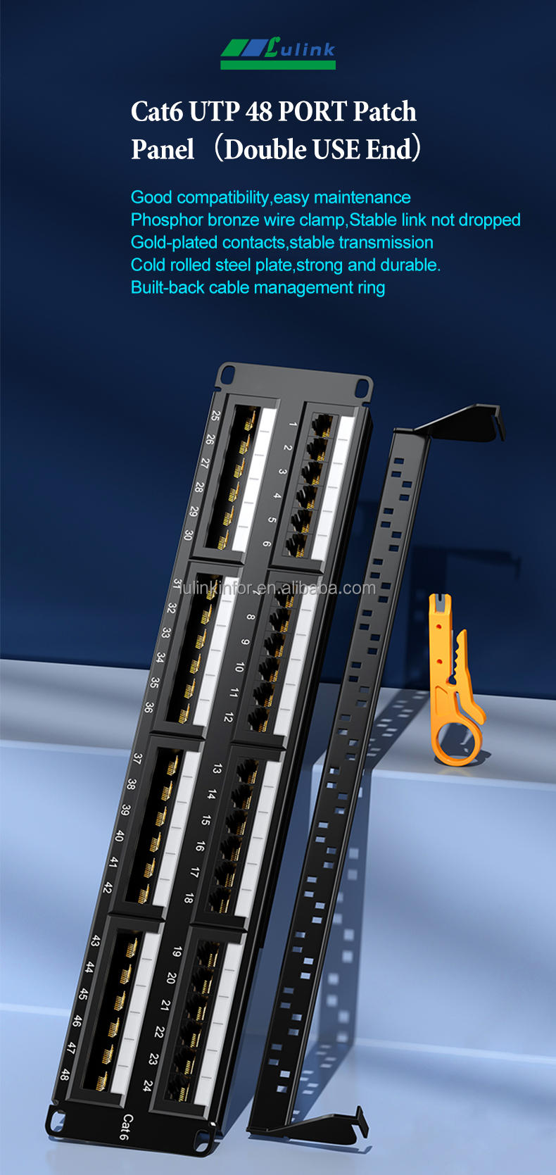 High quality modular network patch panel Cat6 UTP RJ45 48port patch ...