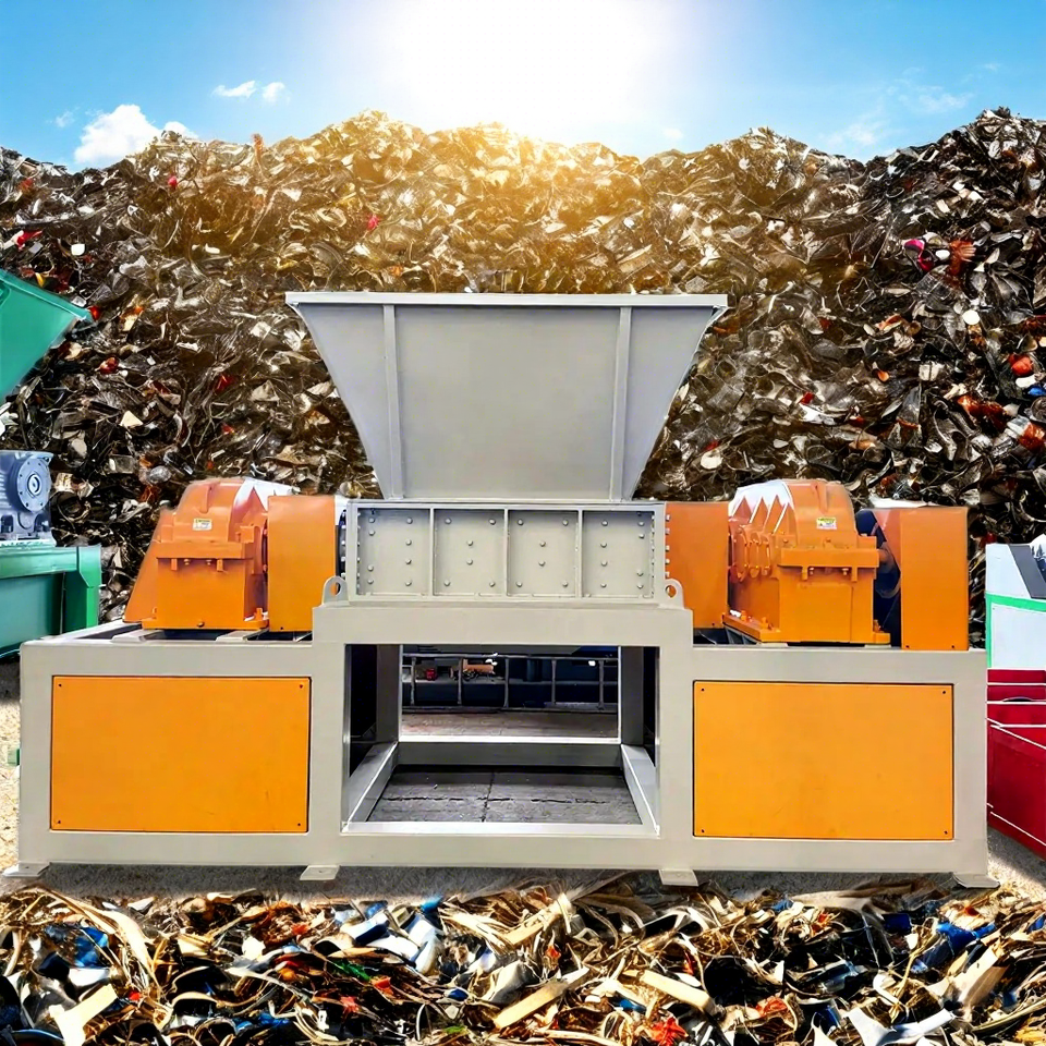 Industrial Shredders Solid Waste Shredding Machine Metal Double Shaft ...