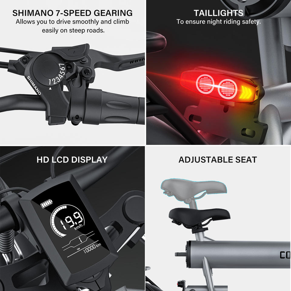 Coswheel T20 Fatbike Full Suspension Electric Bike 1500W 48V Fat Tire ...