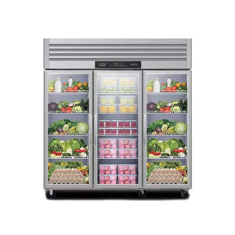 New Commercial Vertical 3 Door Glass Displays Refrigerator and Freezer ...