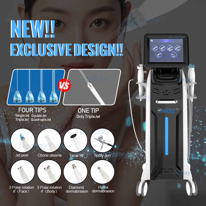 Professional Oxygen Jet Peel Hydra Water Facial Machine 8 In 1 Dermabrasion Device For Acne ...
