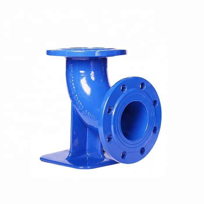 ISO2531 ductile cast iron pipe fitting 90 degree DN100 double flanged duckfoot bend