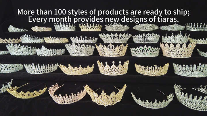 Coronas Y Princesa Tiara - Handmade Beaded Queen Crown