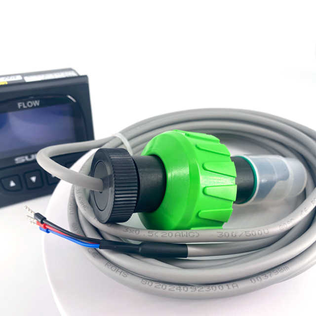 DC5-24V NPN Passive Pulse Flow Sensor Plastic PVDF Pipe Line Paddle ...