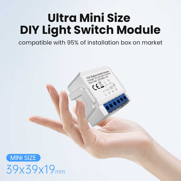 XZJ Mini Smart Zigbee Switch Module with 1/2/3/4CH Remote Control for ...