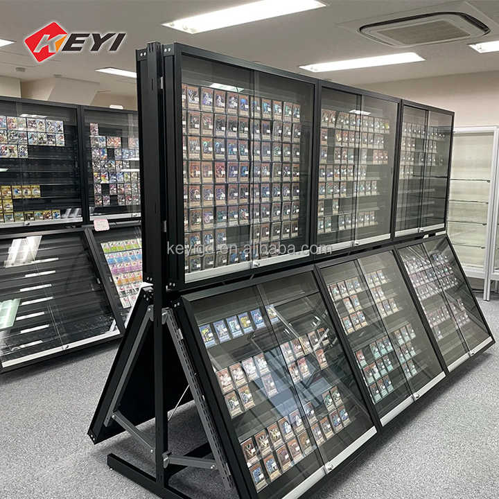 Custom Psas Cards Display Case - Acrylic Rails & Lockable Door