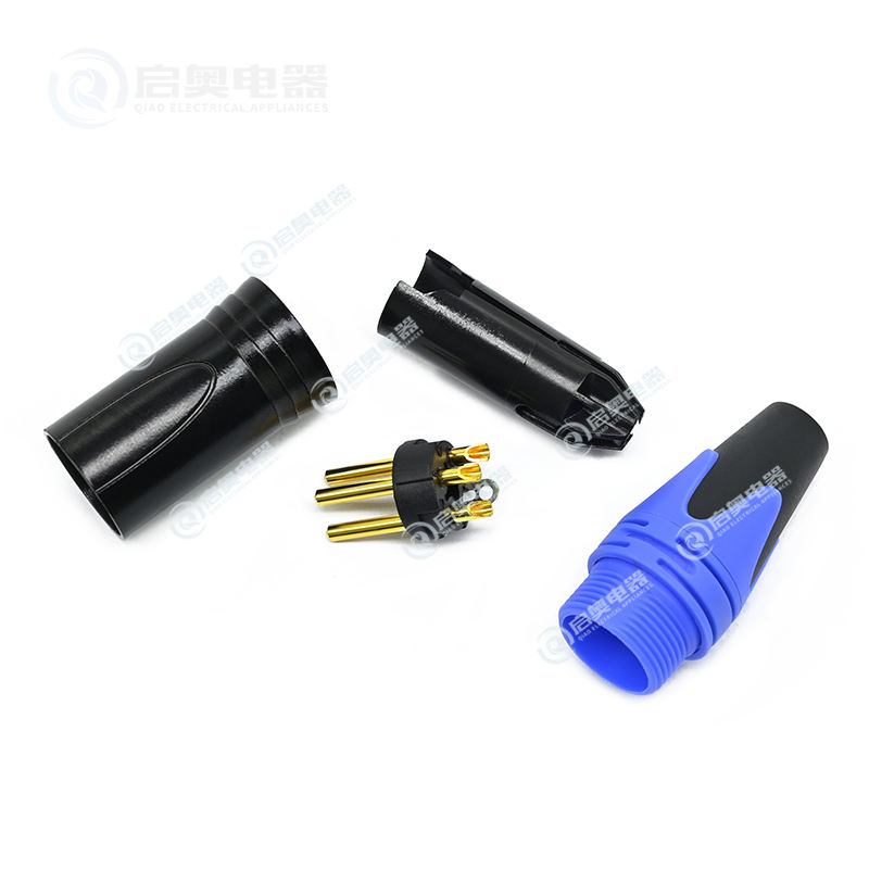 High Quality 3-Pin XLR DMX Connector Copper Contact Snap Fit Male Plug ...