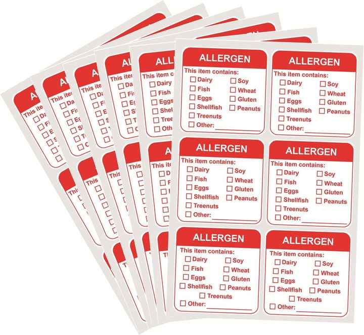 Food Rotation Labels & Allergen Warning Stickers - 300 PCS