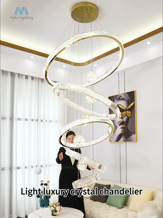 Guzhen Factory Luxury Hotel Long Pendant Light - K9 Crystal