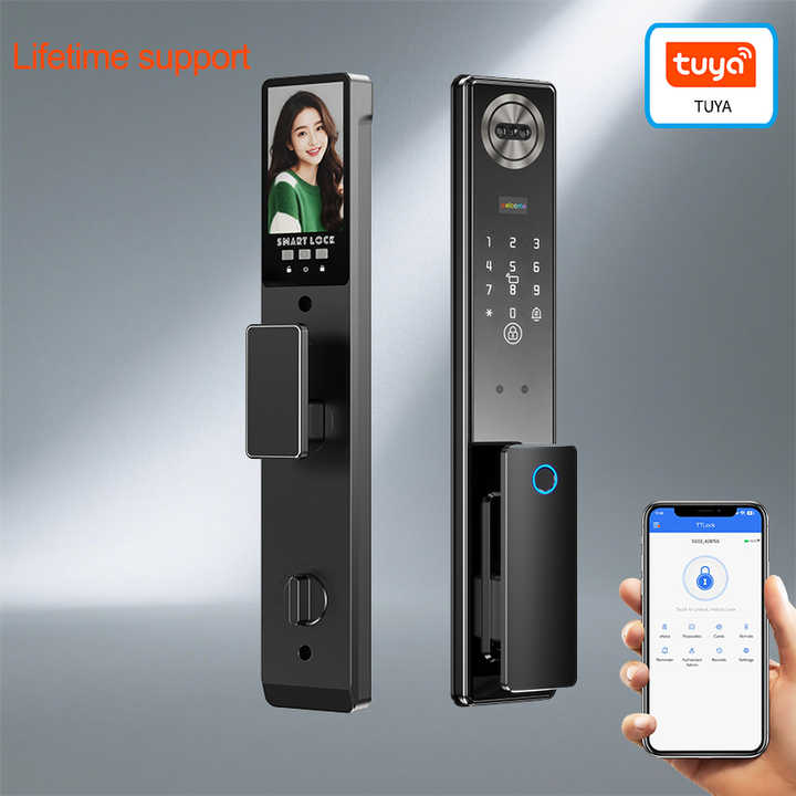 TUYA WiFi App Smart Lock for Wood Door 3D Face Recognition RFID IC Card ...
