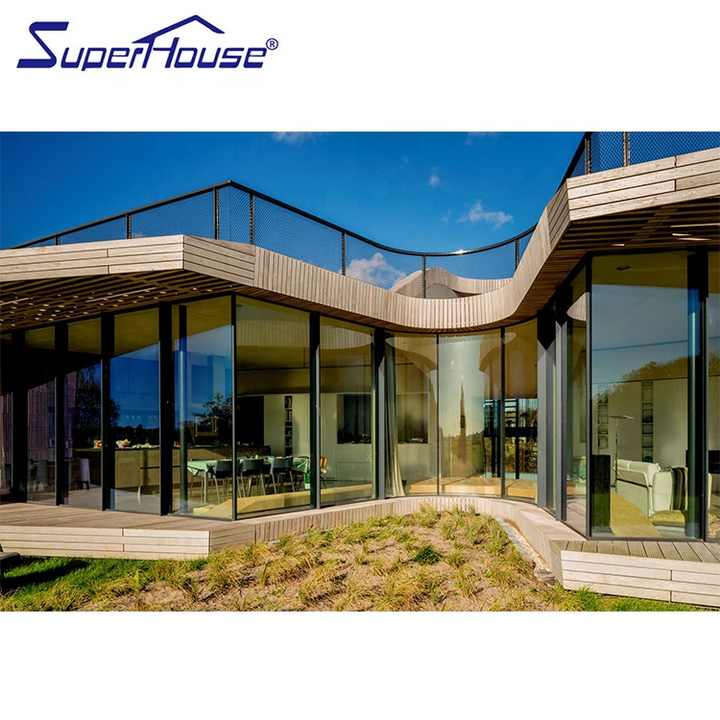 Durable Commercial Window Wall USA Standard Curved Aluminium Fixed ...