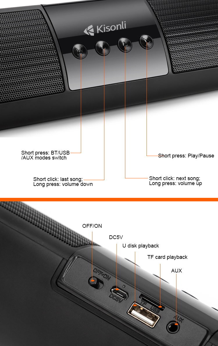 Kisonli LED-907 Bluetooth Speaker | 3RAFOTY STORE