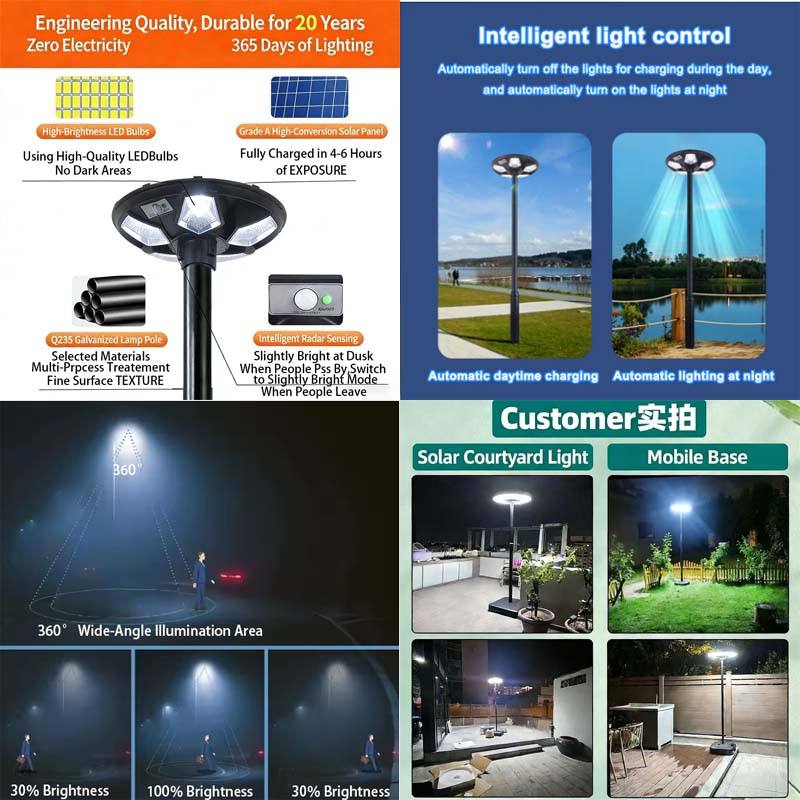 ROHS LED IP65 Solar Garden Light 500W Portable Mobile Water Injection ...