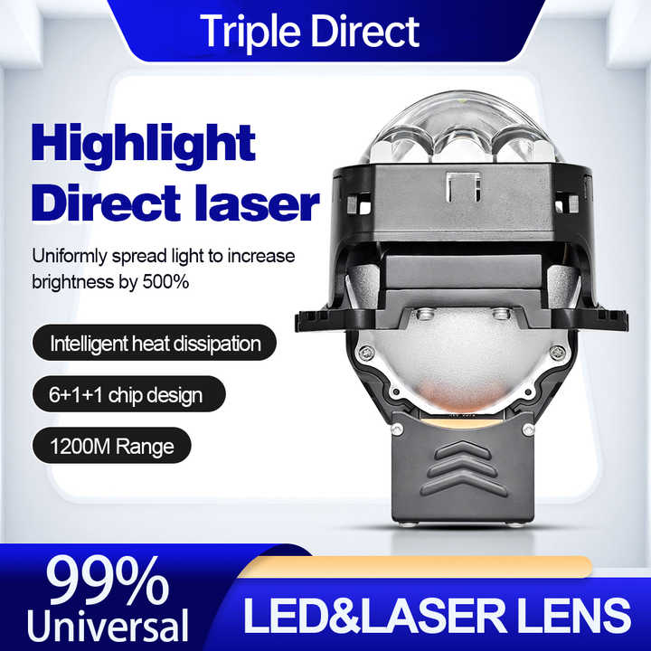 New Car 90W 38000LM Bi LED Projector Lens High Bright 3.0 Inch Car ...