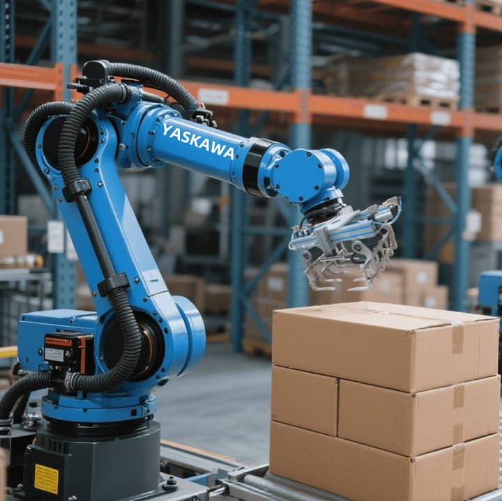 Yaskawa MOTOMAN GP180 Production Line Warehouse Palletizing with Gripper Linear Axis Load180kg ...