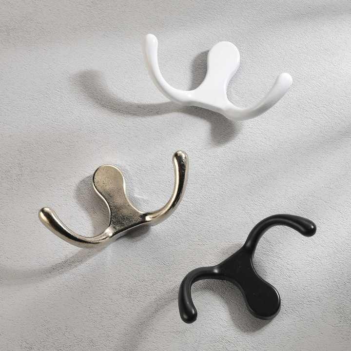 Minimalist Black Zinc Alloy Coat Hooks - Wardrobe/Furniture Hardware ...