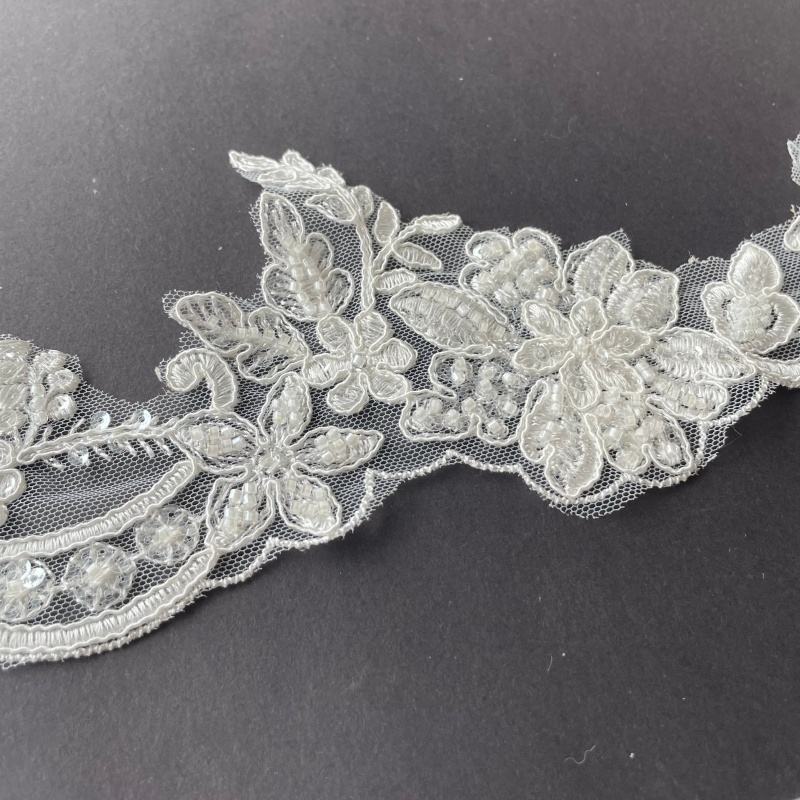 Fancy White Cord Embroidery Beaded Lace Trim for Bridal Dress| Alibaba.com