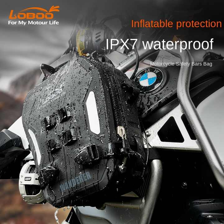 LOBOO Waterproof Reflective Motorcycle Bar Bag - 6L