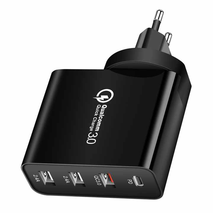 48W Quick Charge PD Type C USB Wall Charger 4 Ports QC 3.0 Fast ...