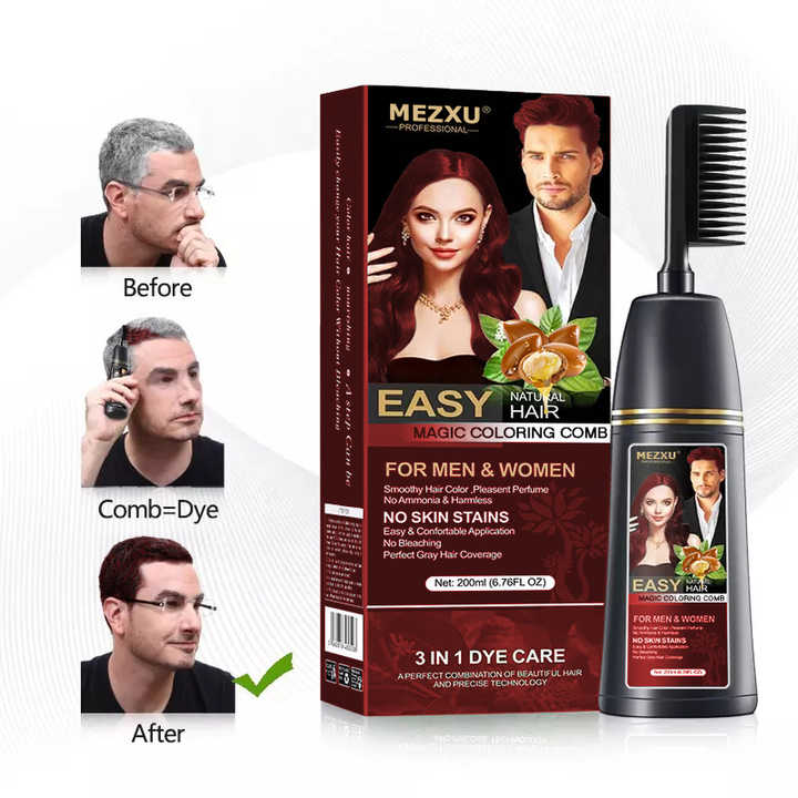 Magic Hair Color Comb 100% Cover Hair Dye Cream Natural Hair Color Dye ...
