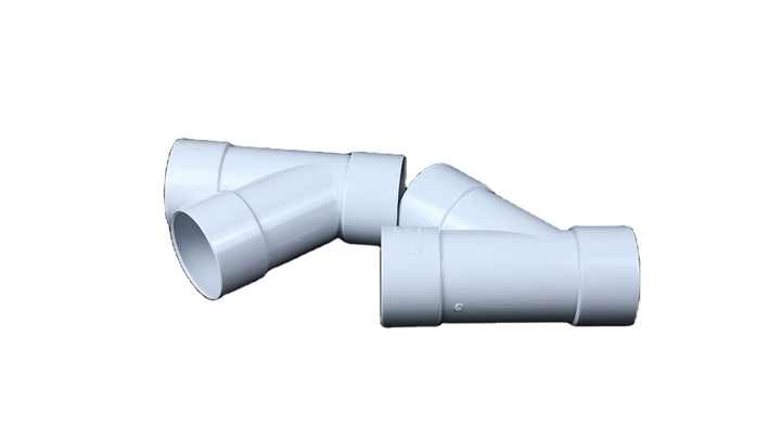 Accesorios de tubería en forma de Y, PVC, 45 grados, plástico en T ...