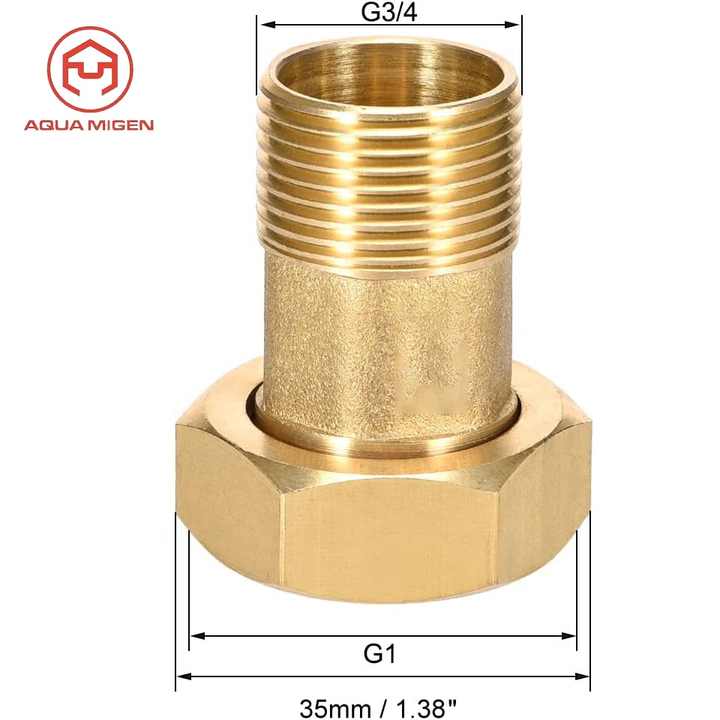DN15 DZR Brass Water Meter Connector Union Cooper Parts