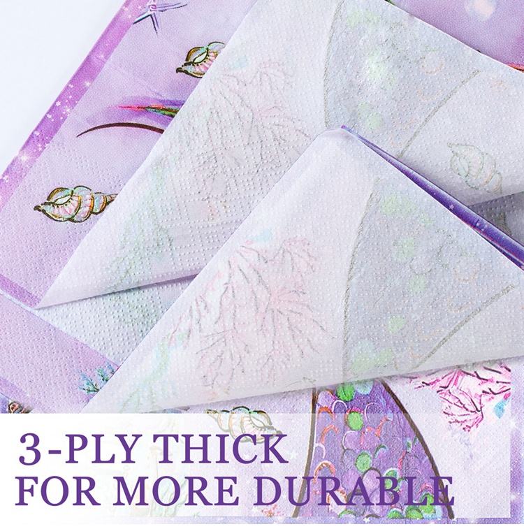 24 Serves Mermaid Happy Birthday Disposable Party Paper Plates Party ...
