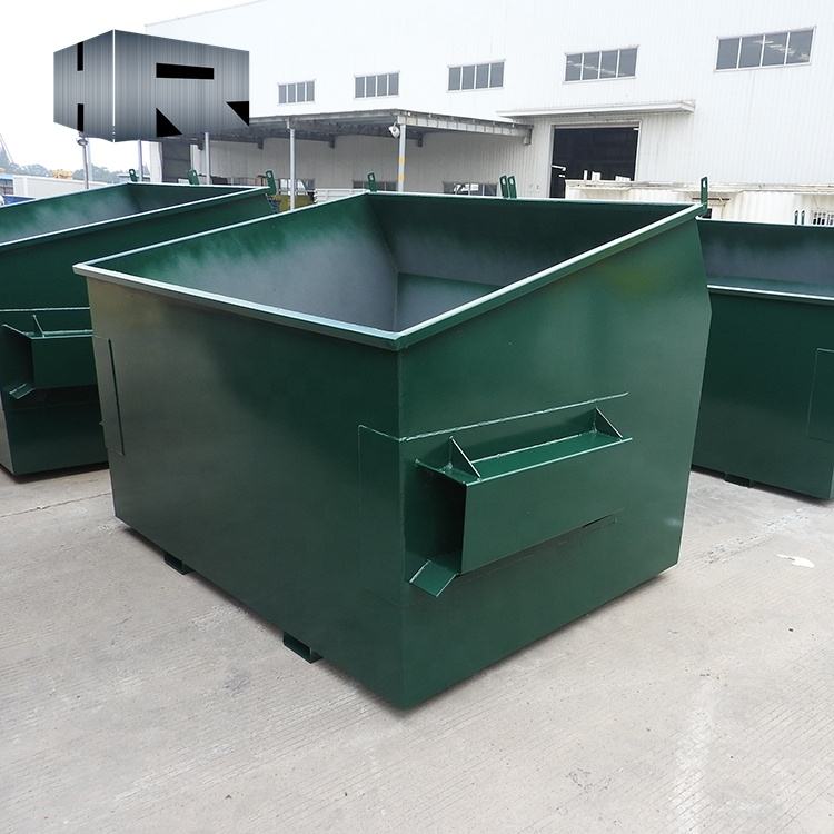 Hot Galvanizing Skip Bin Outdoor Steel Front Load Bin Metal Waste Front ...