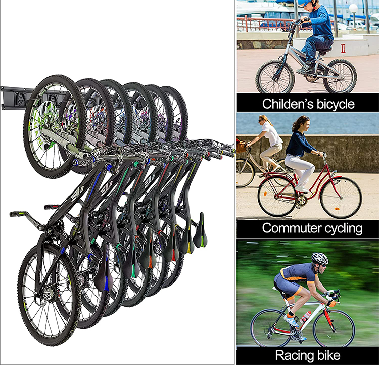 JH-Mech Wall Mounted Bike Rack 3 Rails Flexible Combination-JH-Mech ...