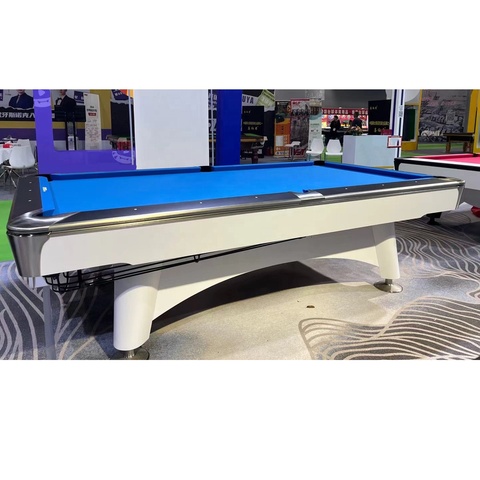 American Billiards Nine-Ball Pool Table with Slate Cushion and Leather ...