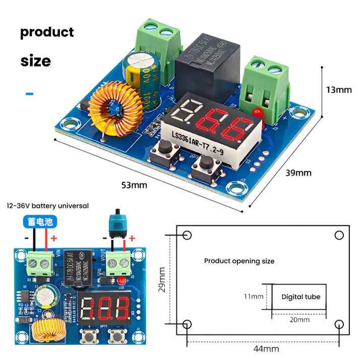 XH-M609 12-36V Battery Low Voltage Disconnect LVD Protection Module ...