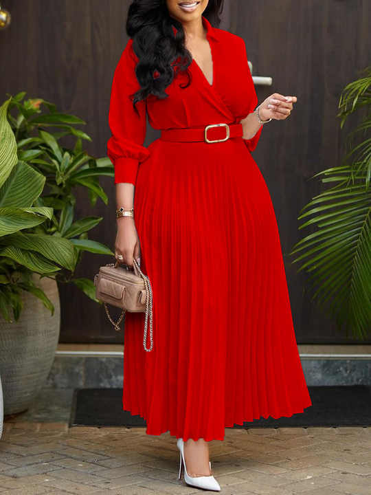 Hot Selling High Quality Solid Color Spring Long Dress Plus Size Women ...