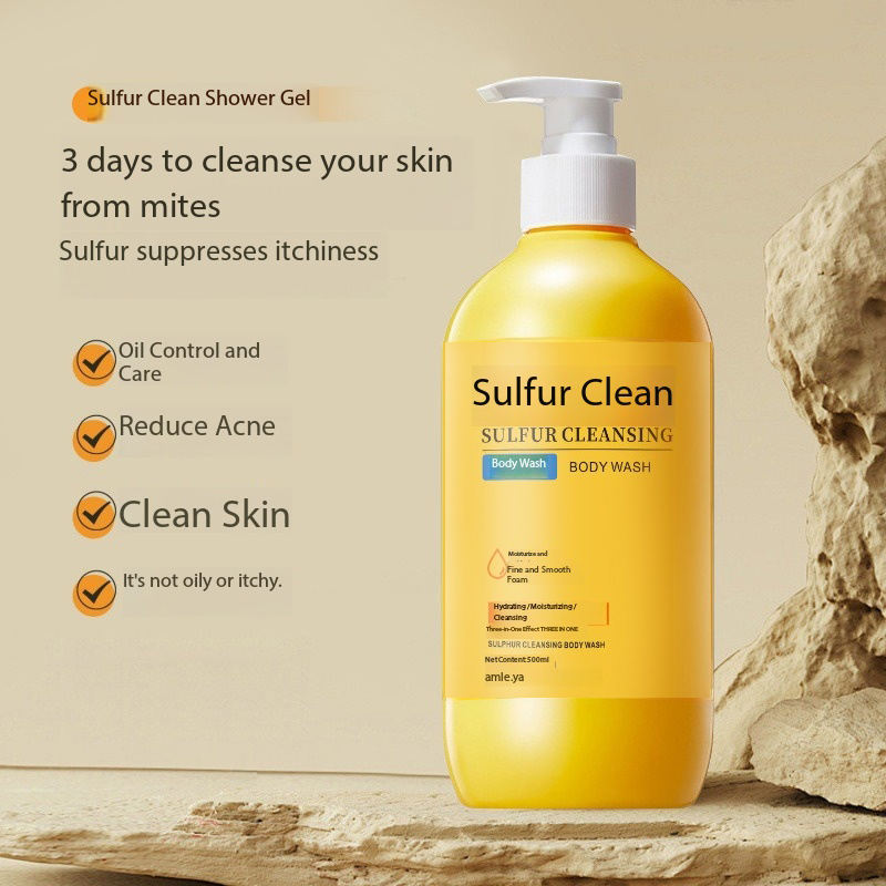 500ml English Sulfur Shower Gel for Mite Removal Nourishing Anti ...