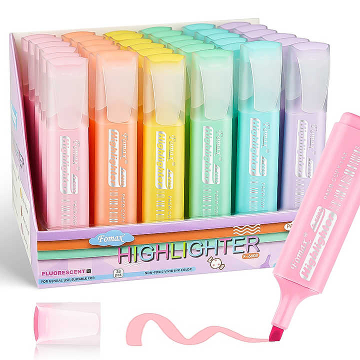 Pastel Color Highlighter Set Fluorescent Non-Toxic Scented Highlighter ...