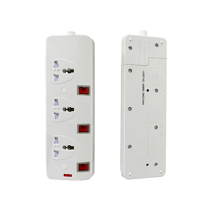 Universal 3 Gang Extension Socket - 3 AC Outlets Without Wire