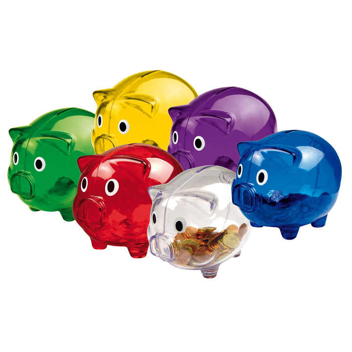 Promotional Gift Transparent Money Safe Box PS Plastic Alcancia Shaped ...