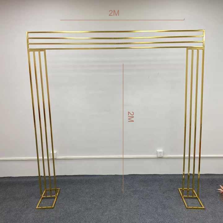 Gold Metal Square Arch Stand Backdrop for Wedding Decor