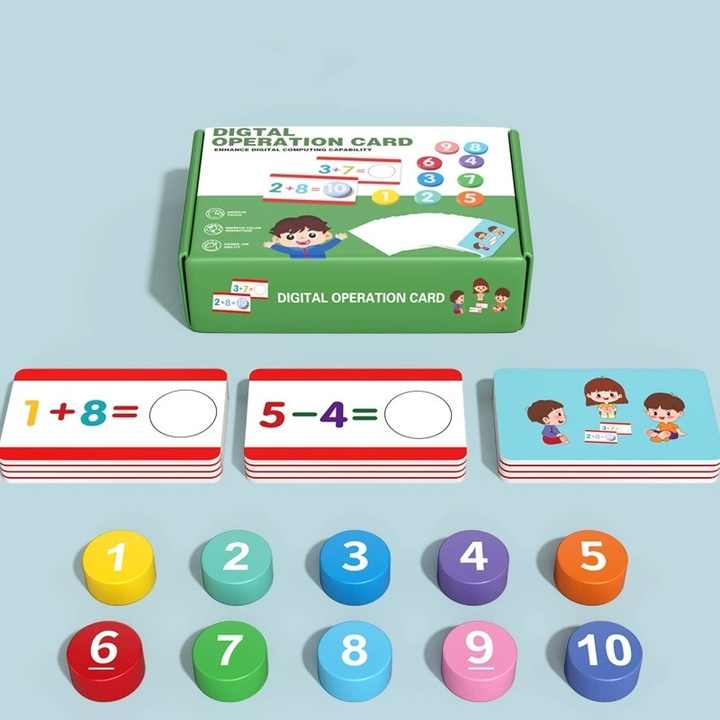 Children's Number Calculation Cards Arithmetic Blocks Learning Addition ...