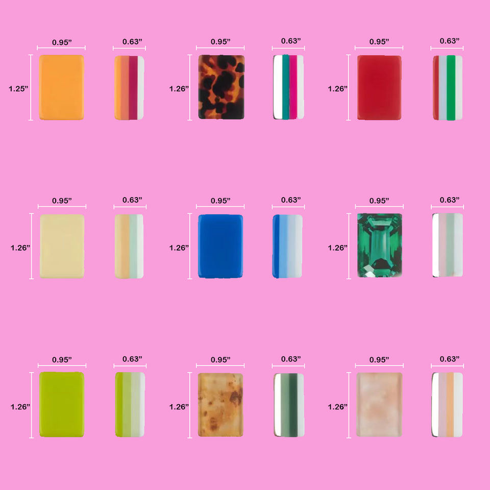 American Mahjong Tiles Pink Crystal Contemporary Style Portable Crystal ...