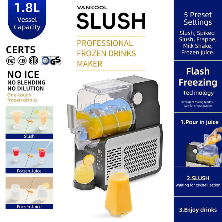 Portable Automatic Commercial Ice Cream Machine 1-Tank Single Slushie ...