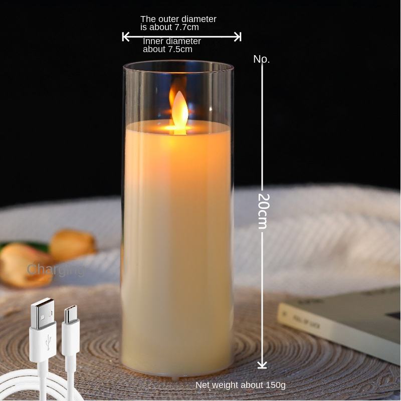 Plastic USB-Charging Remote-Control Swing Simulation LED Candle Lamp ...
