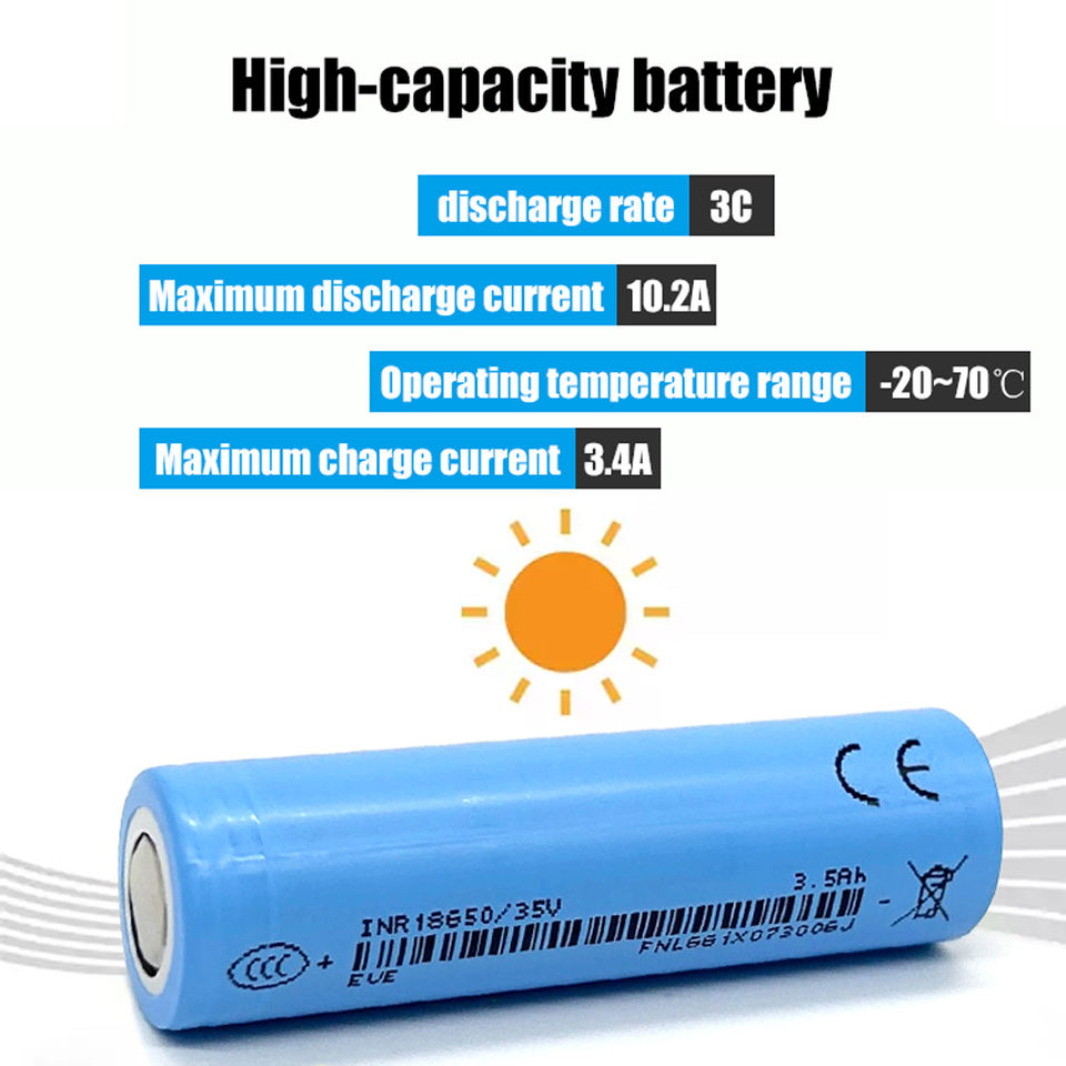 EVE INR18650 35V 3.6V Pack Power Rechargeable Lithium Battery for ...