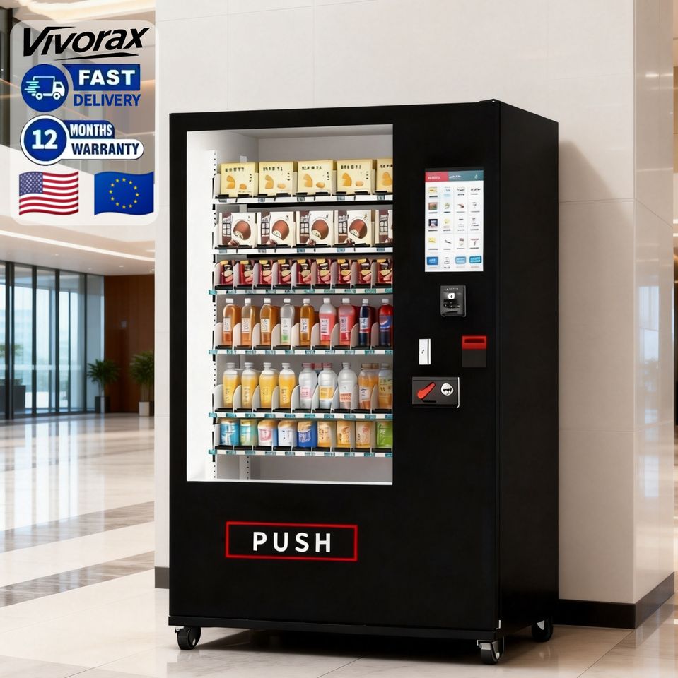 Smart Ai Touch Screen Refrigerated Automatic Soda Beverage and Snacks ...