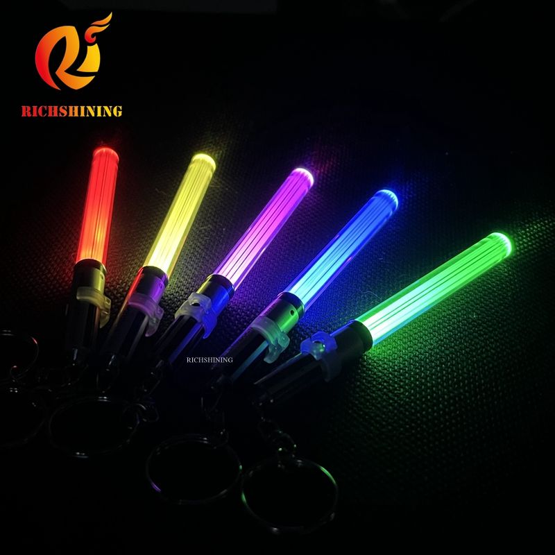 Acrylic LED Keychain Logo Printed RGB Changing Mini Crystal Light Stick ...