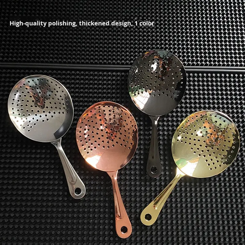 304 Stainless Steel Shell Ice Strainer Ice Separator Spoon Cocktail ...