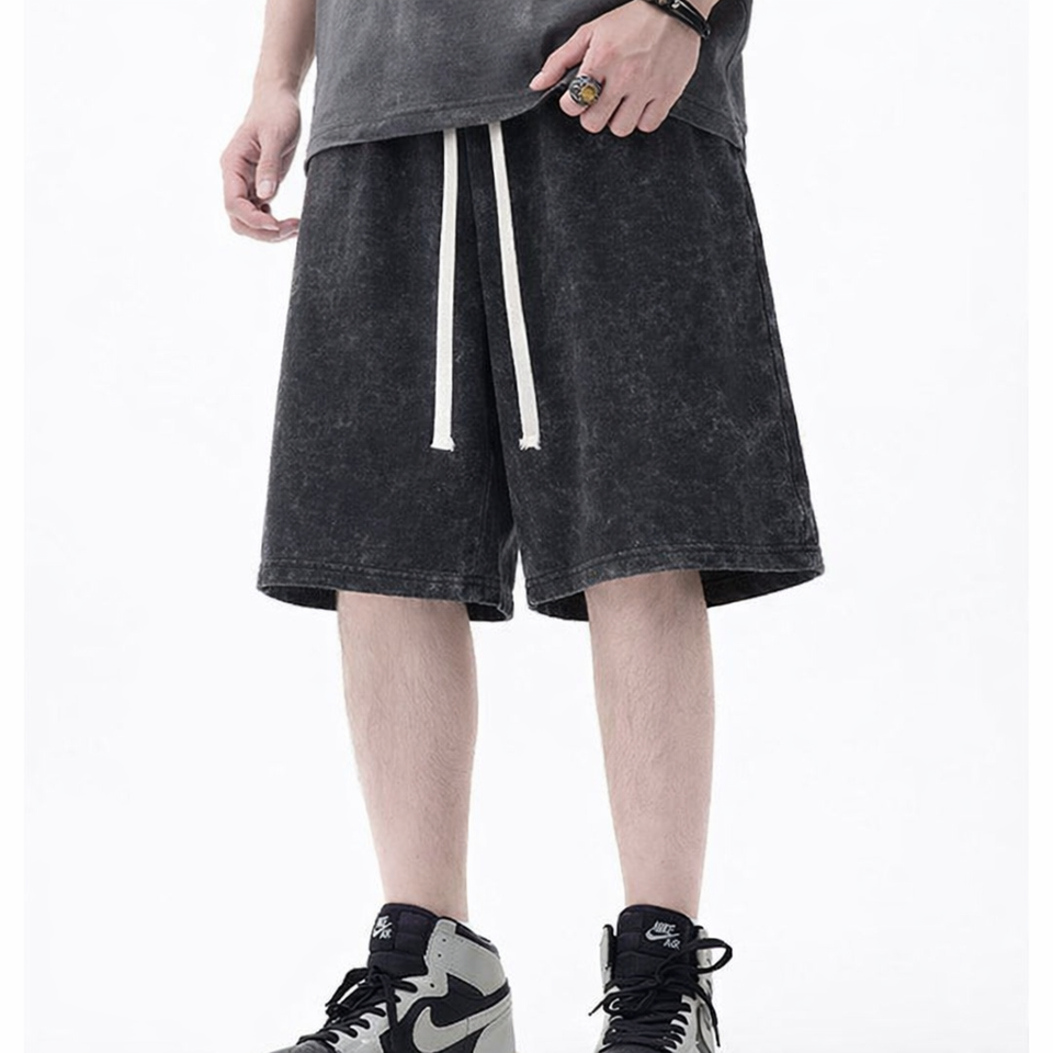 Wholesale Blank Men Acid Wash Shorts 100 Cotton Heavyweight Vintage ...