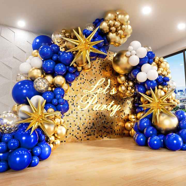 Blue Theme Party Balloon Set Birthday Event Decoration Balloon Arch Set ...