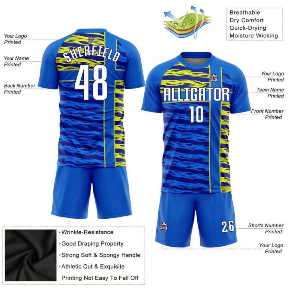 Soccer Jersey Set Sublimated Football Uniform Breathable Team ...